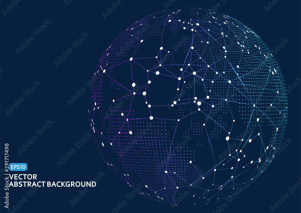 3D abstract concept world or earth, internationalization and ...