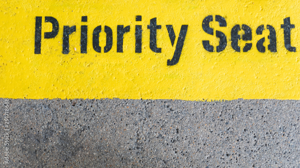 Priority Seat Sign Stock Photo | Adobe Stock