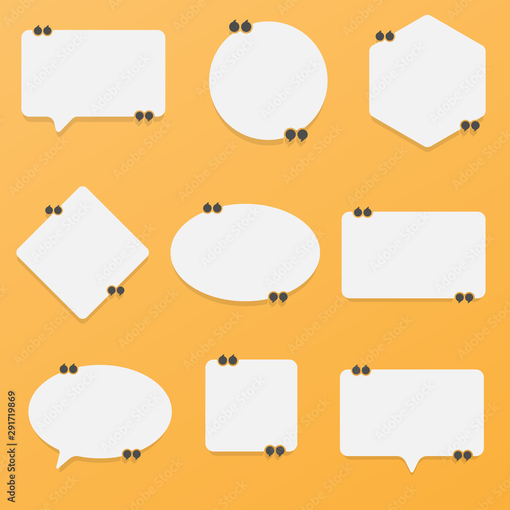 Set of speech bubble quote icons. Flat vector design Stock Vector ...