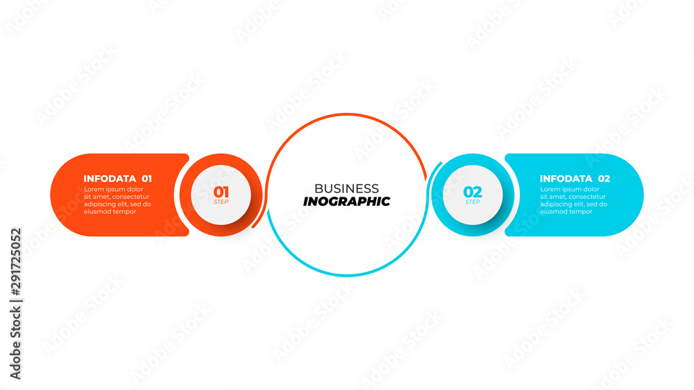 Business template design paper element with 2 options, steps. Vector ...