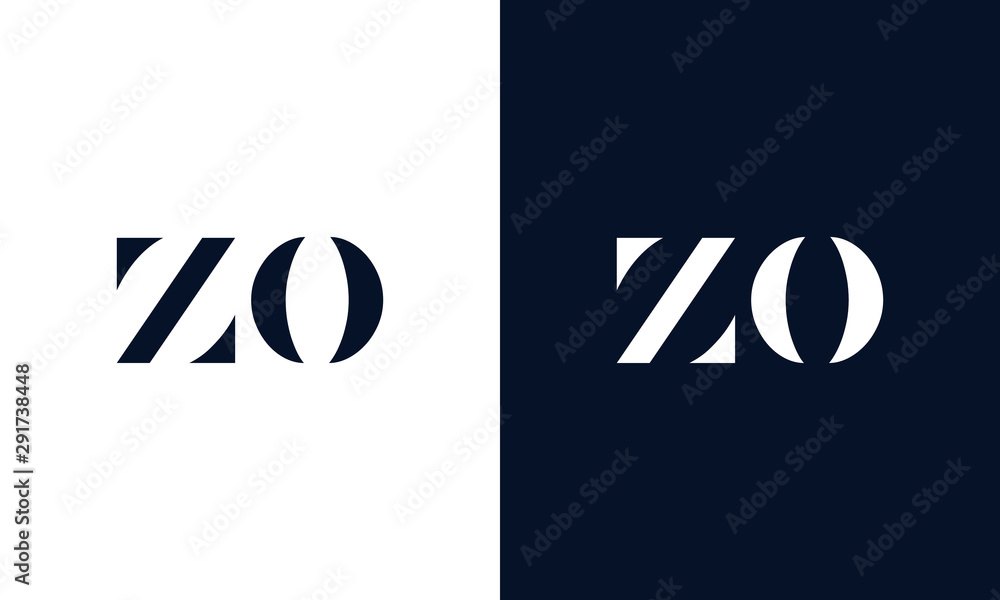 Minimalist abstract letter ZO logo. This logo icon incorporate with two ...