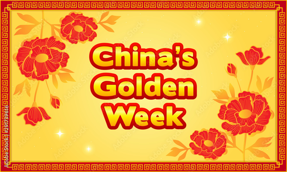 China's Golden Week Background Vector illustration. Beautiful Chinese ...