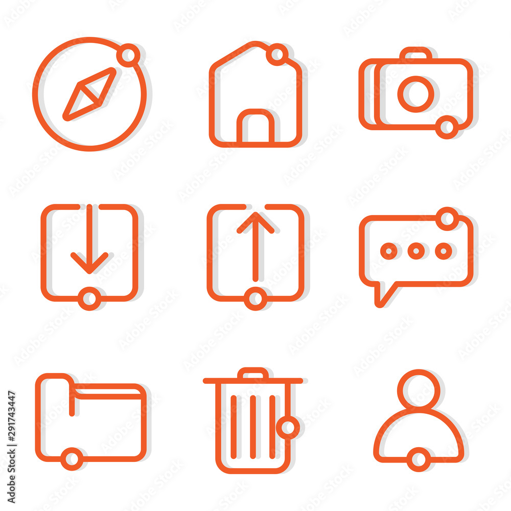 User interface icon including compass, user interface, ui, map, home ...