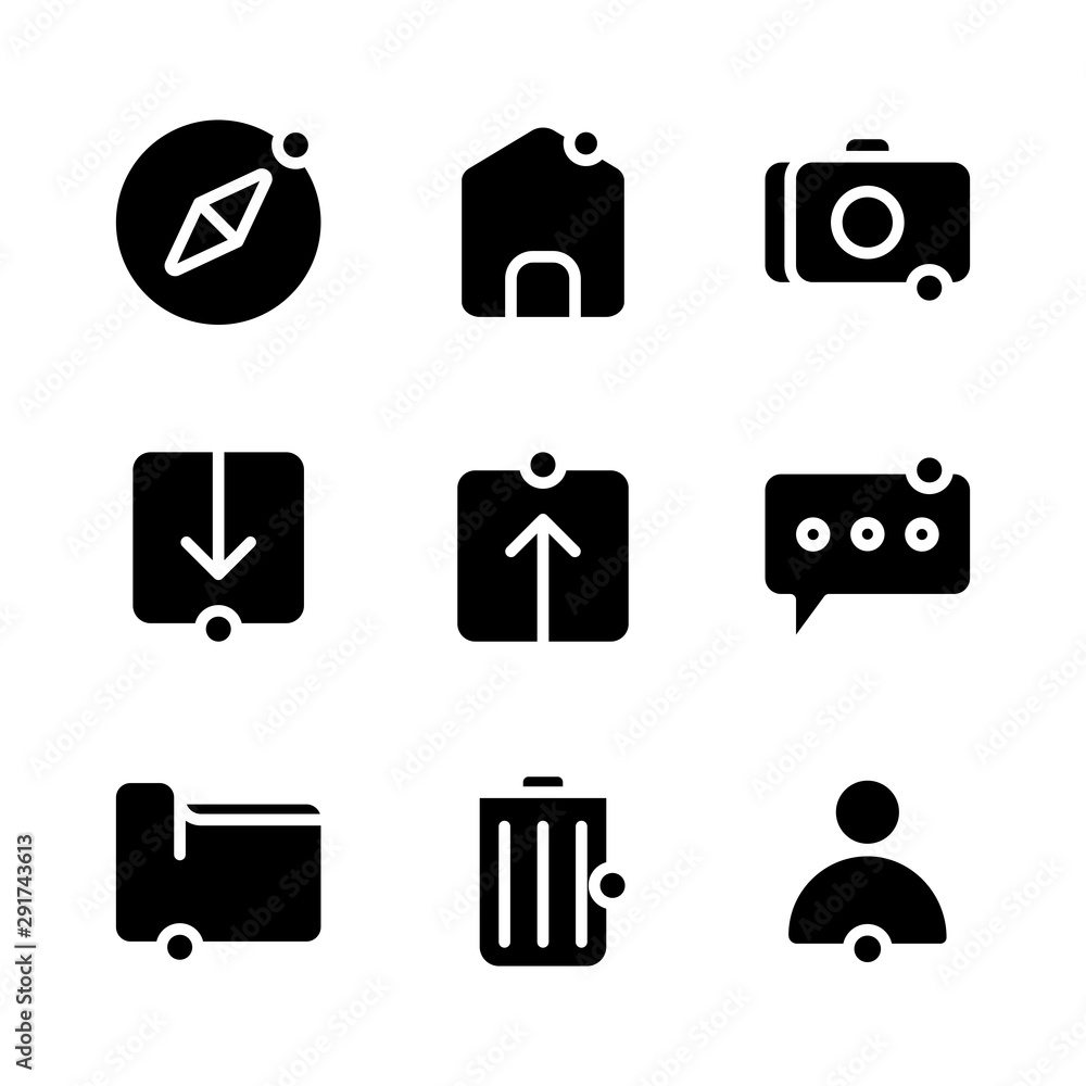 User interface icon including compass, user interface, ui, map, home ...