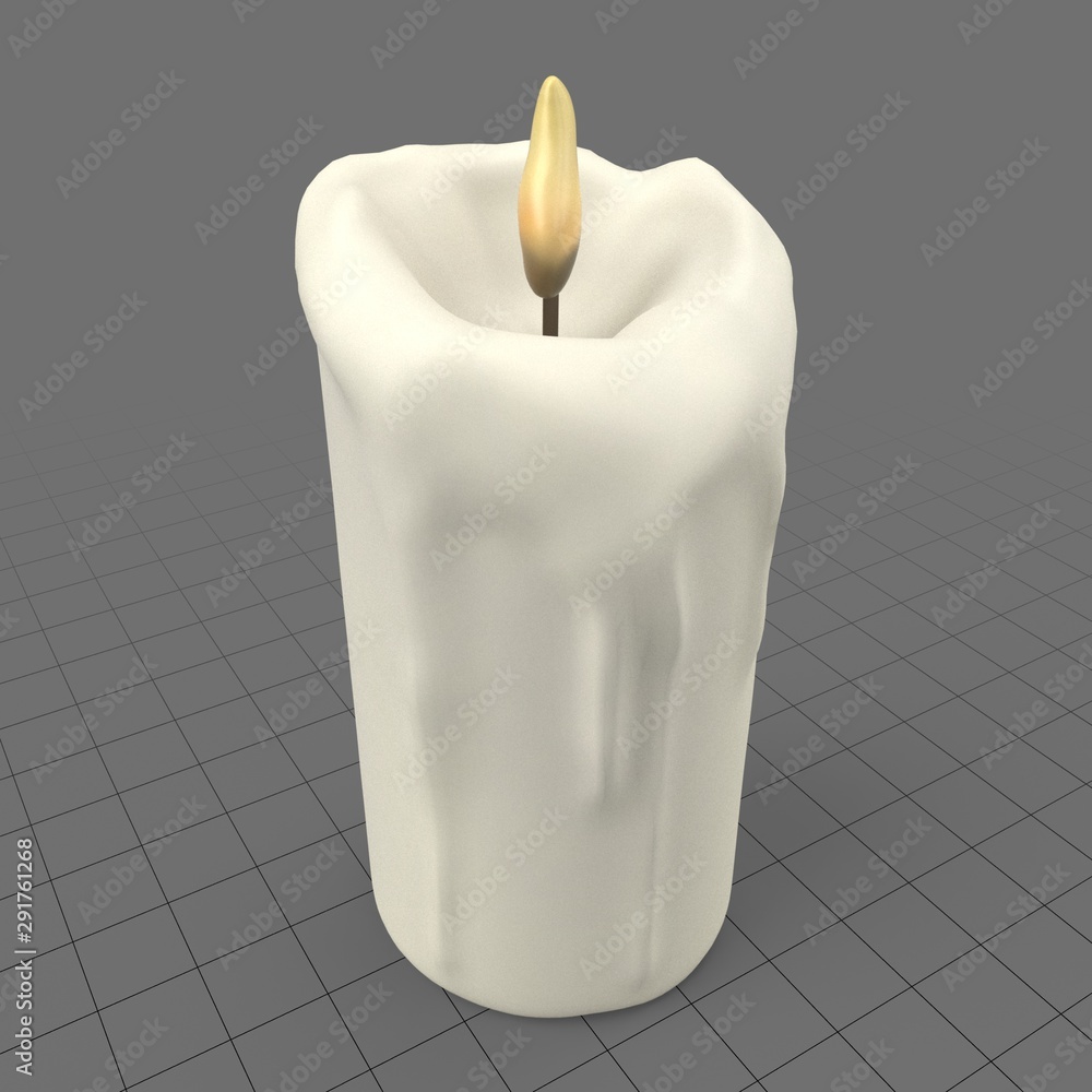 Stylized lit candle Stock 3D asset | Adobe Stock