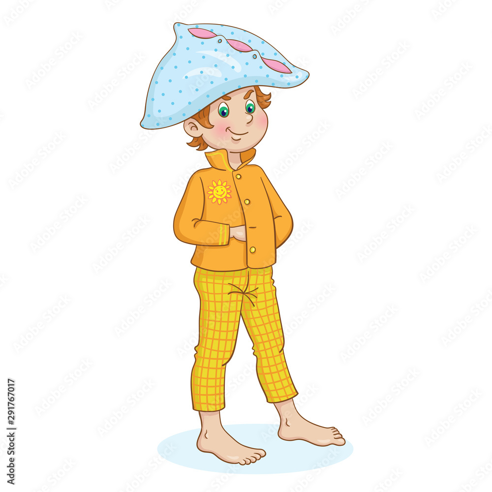 Boy Putting On Pajamas Clipart