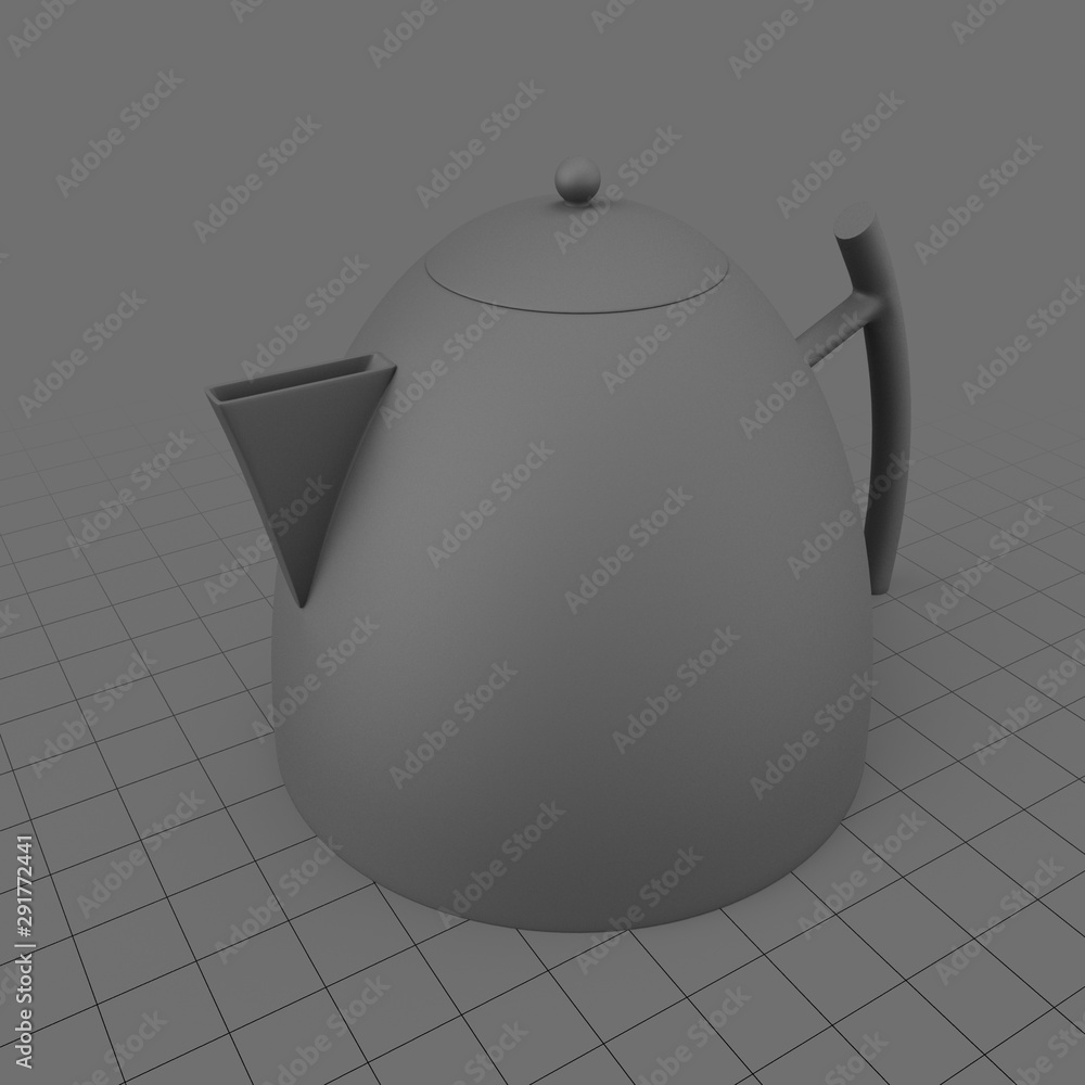 Modern tea pot Stock 3D asset | Adobe Stock