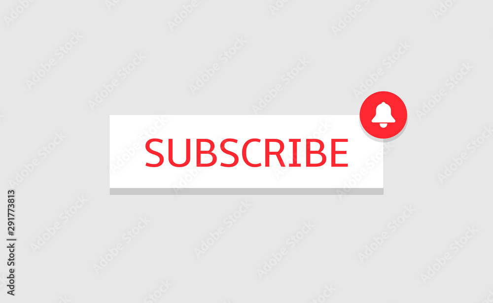 Subscribe banner template. Red Subscribe button with bell icon Stock ...