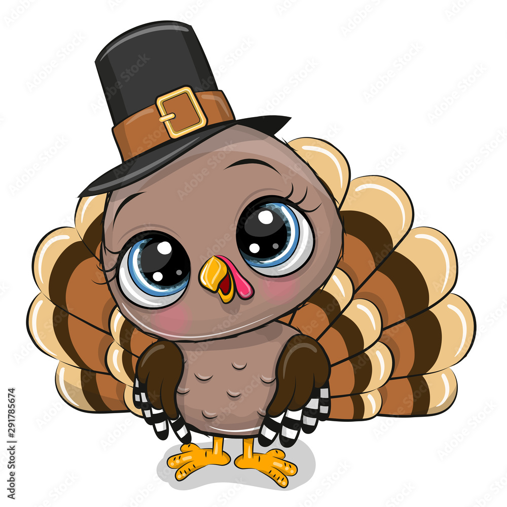 Cartoon turkey bird isolated on a white background Stock Vector | Adobe ...