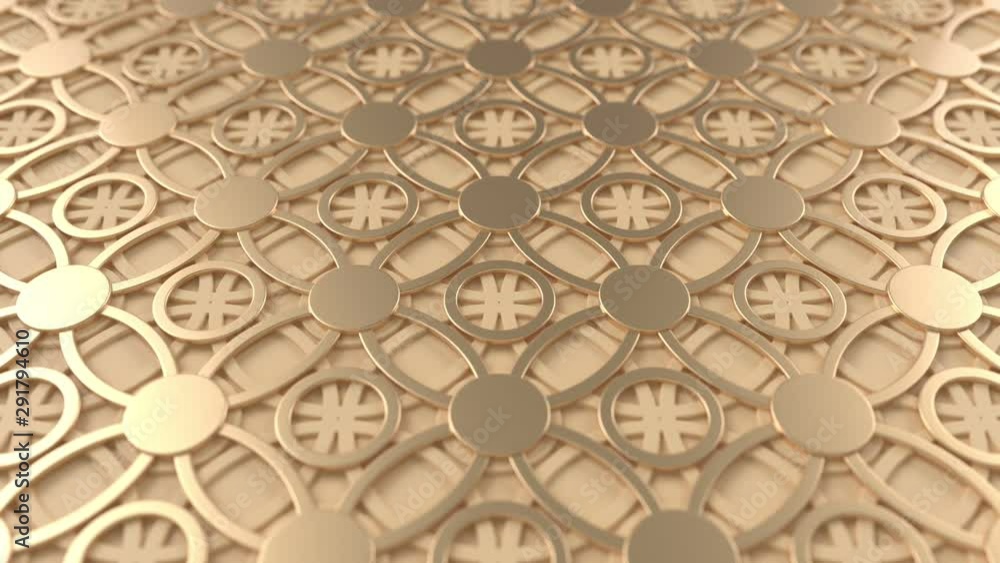 Arabesque looping geometric pattern. Metal islamic 3d motif. Arabic ...