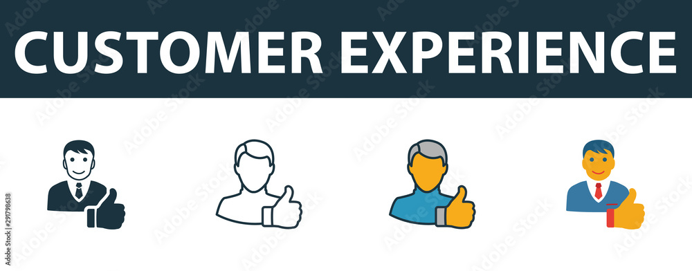 Customer Experience icon set. Premium symbol in different styles from ...