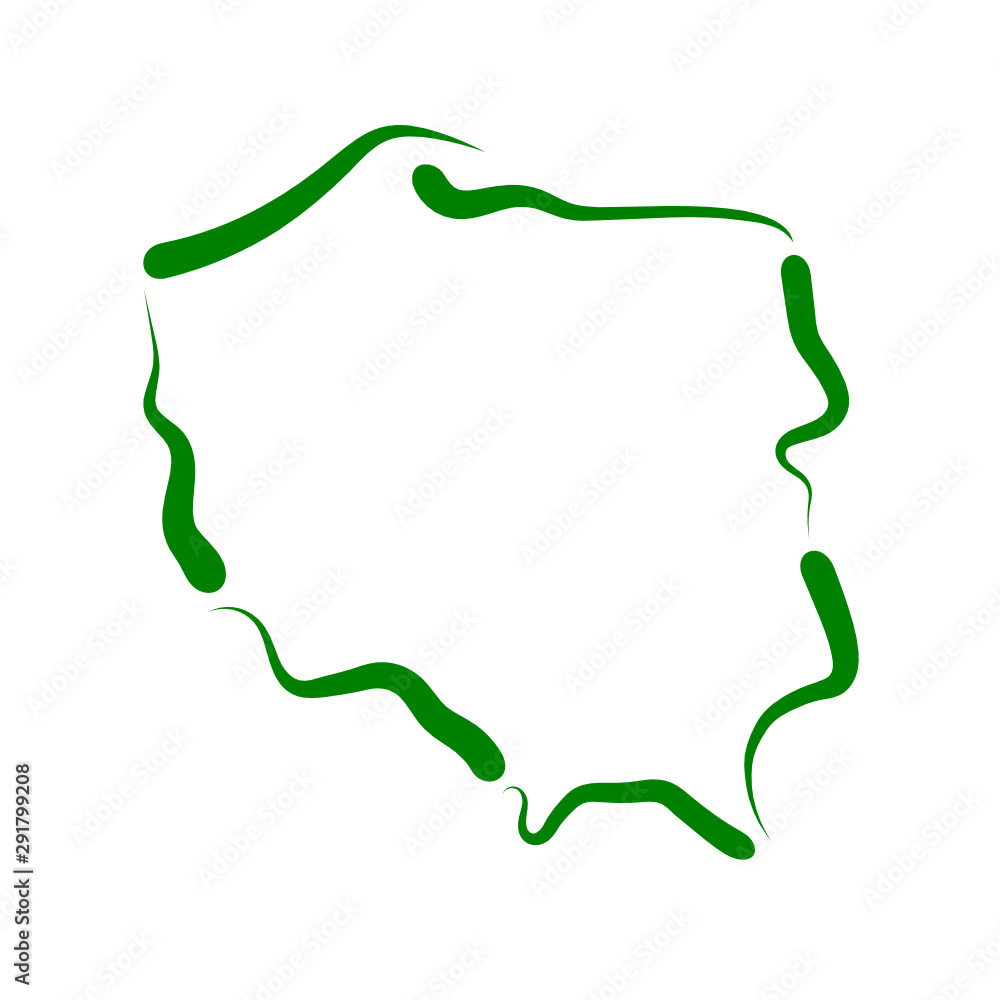 Mapa Polski - kontury Stock Vector | Adobe Stock