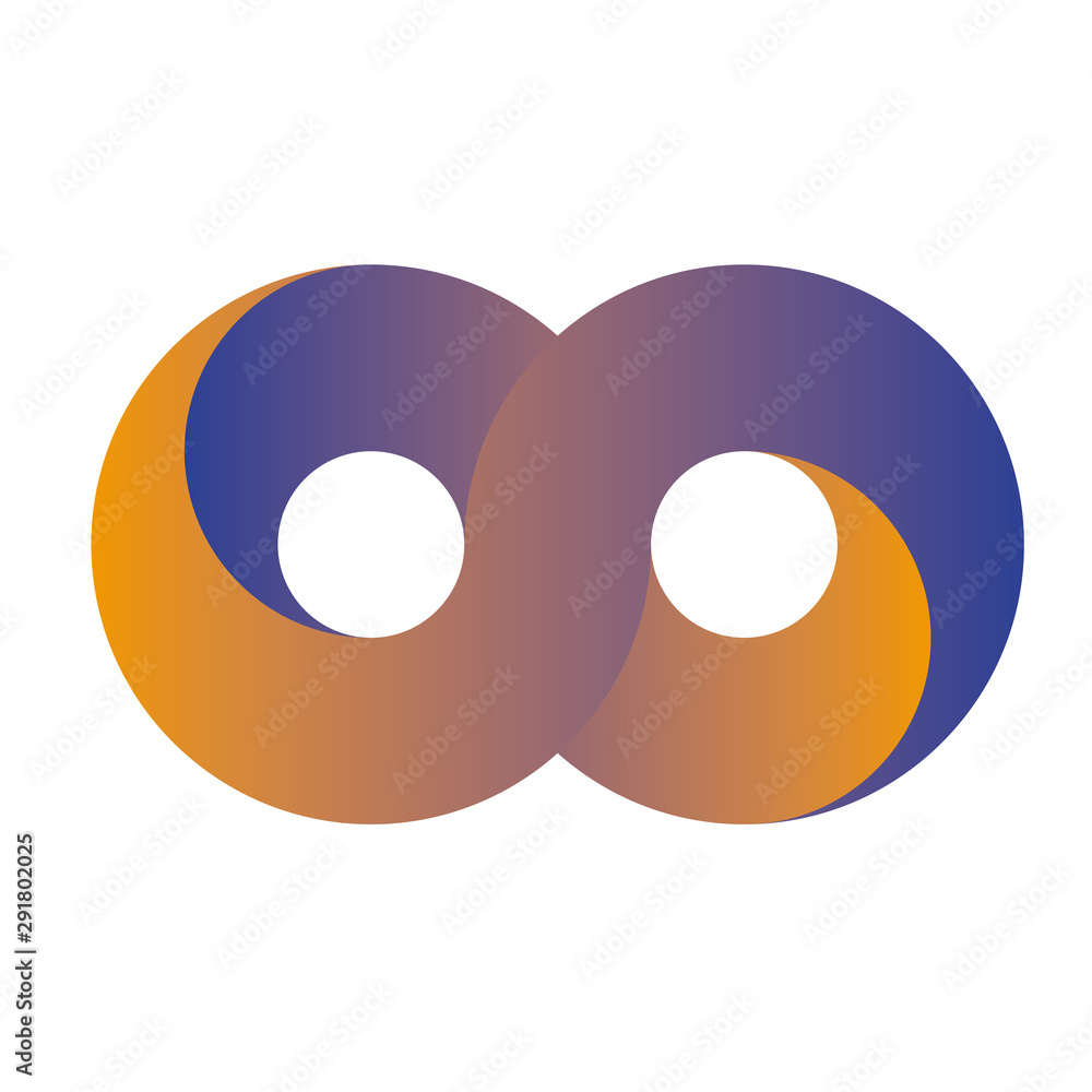 Blue infinity symbol icon. 3D-like gradient design effect. Vector ...