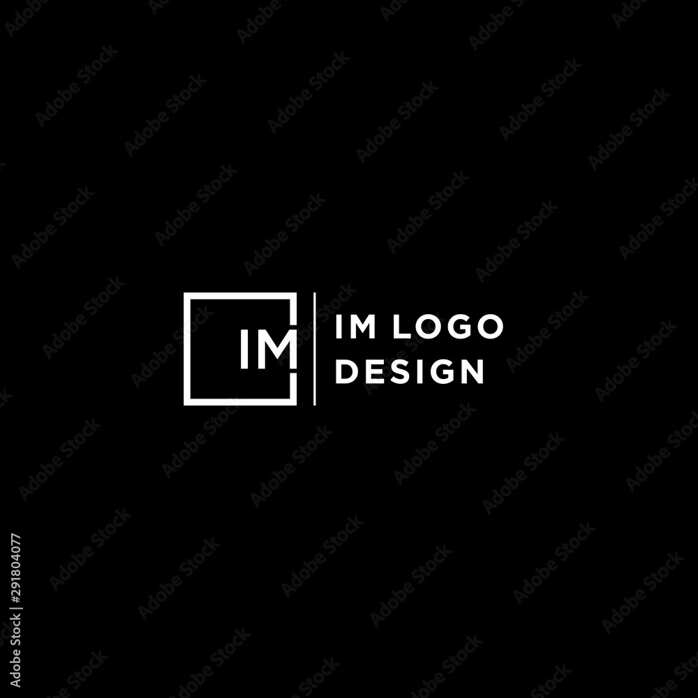 IM Letter Logo Design with white square and Sans Serif Font Vector ...