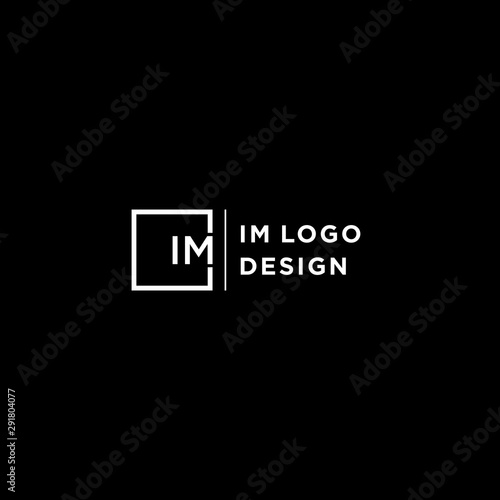 IM Letter Logo Design with white square and Sans Serif Font Vector ...