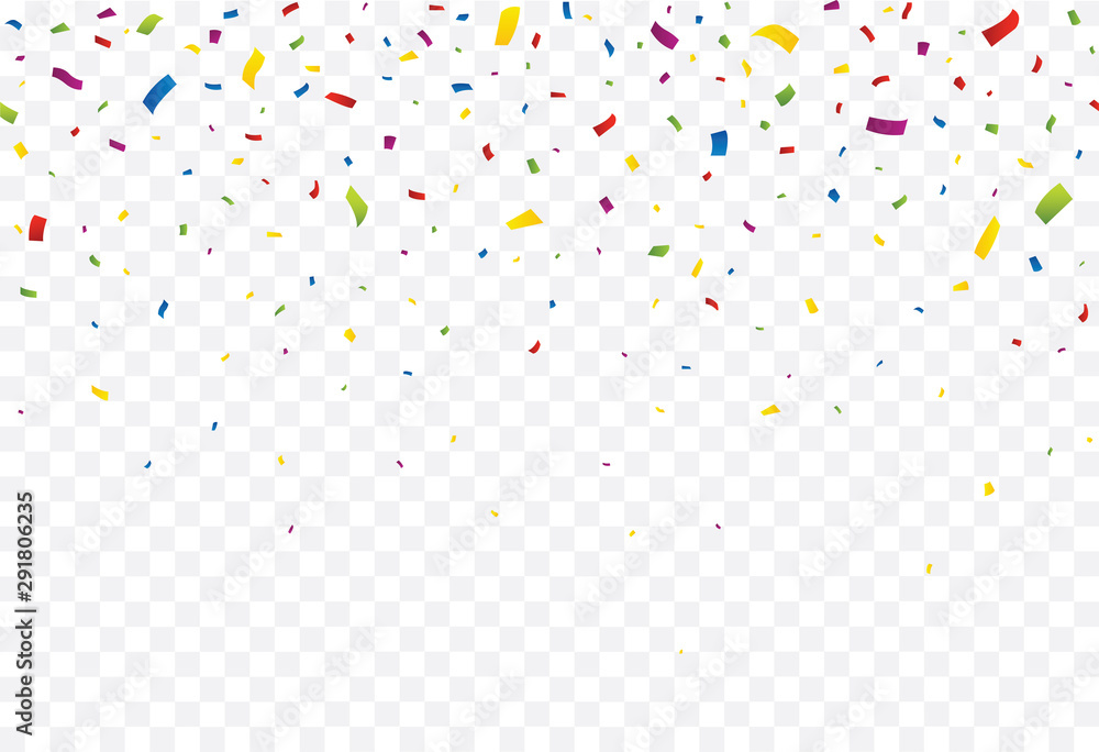 Colorful Confetti on transparent background. Falling confetti - stock ...
