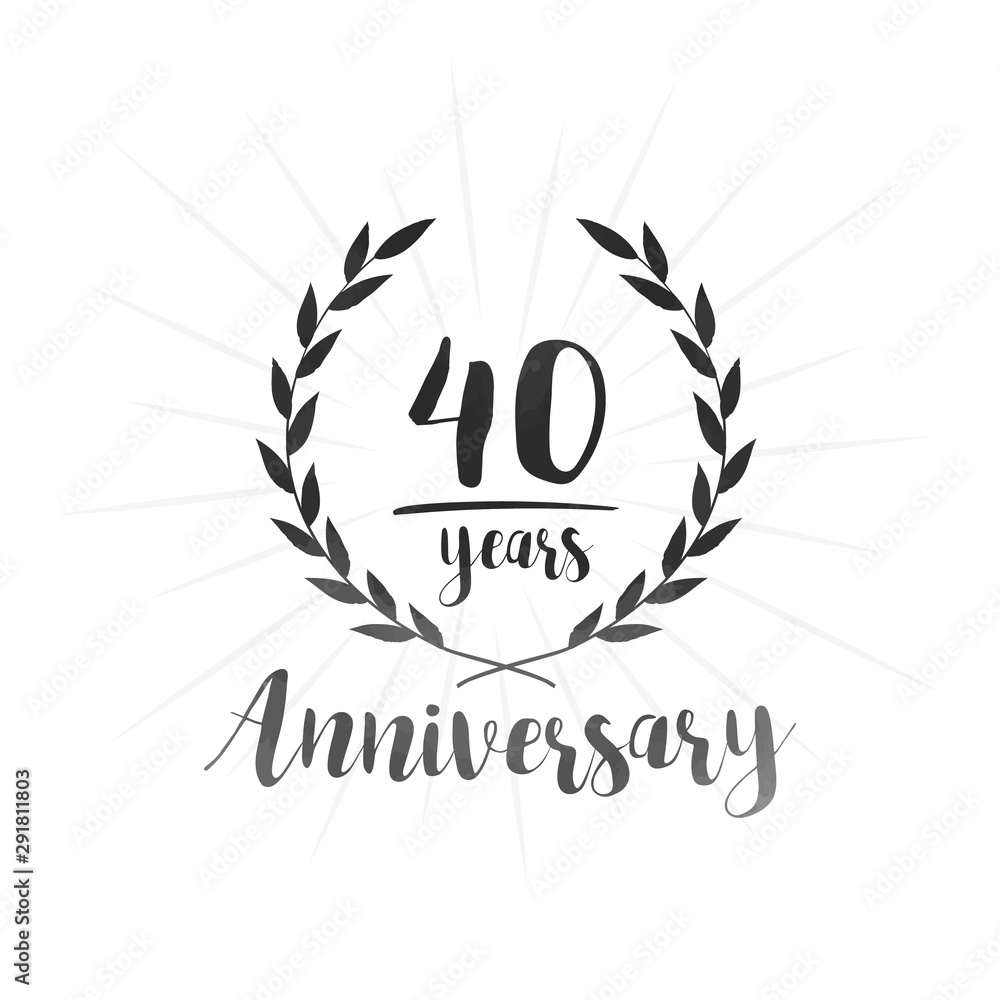 40 years anniversary celebration logo. Forty years celebrating ...