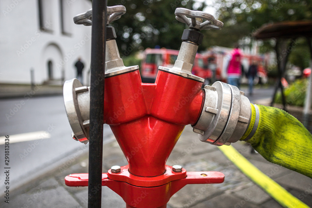 Fire department hydrant connected Stock Photo | Adobe Stock