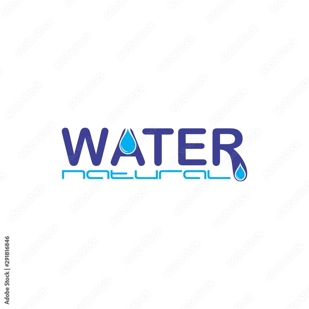 Natural Water logo design vector Stock Vector | Adobe Stock