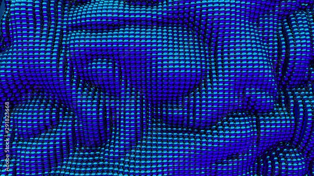 3d Looped abstract beads background. Wavy surface with ripples and ...
