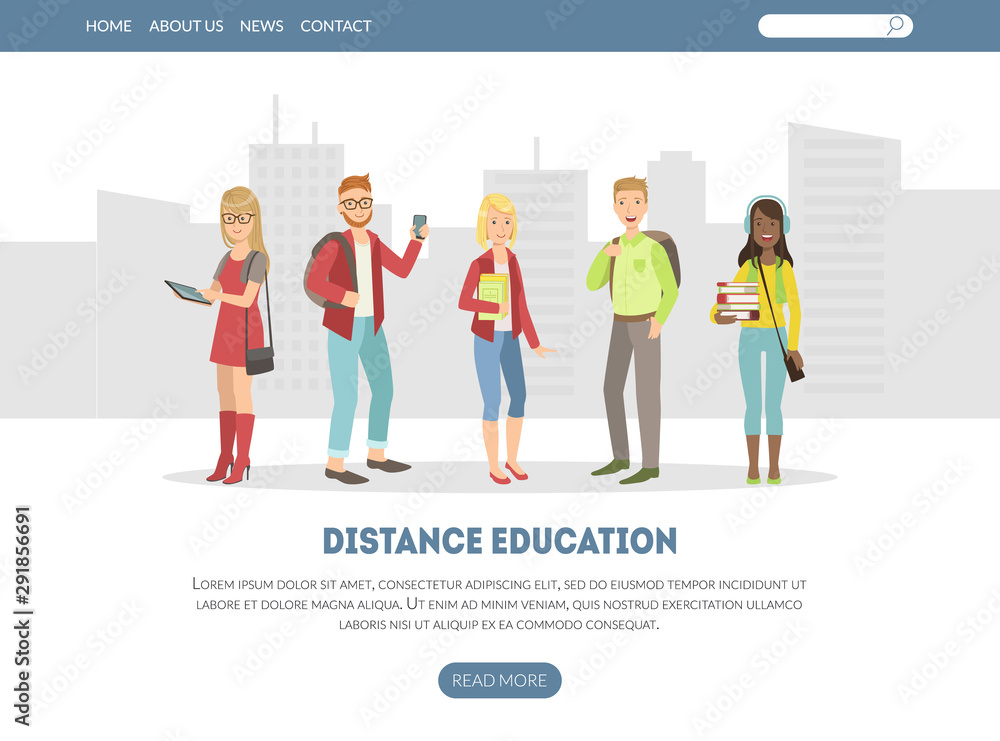 Distance Education Landing Page, Online Educational Courses Website or ...