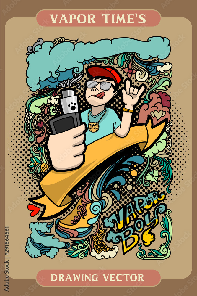 Vapor boy T-shirt design. Vaporizer or E-cig, ecig so famous for now ...