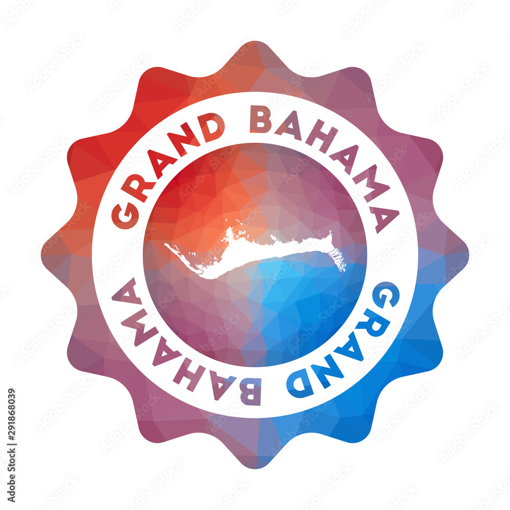 Grand Bahama low poly logo. Colorful gradient travel logo of the island ...