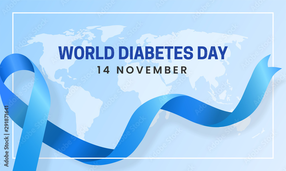 World diabetes day awareness poster banner background design with blue ...