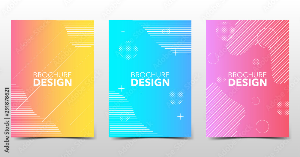 Set of beautiful minimal backgrounds with trendy halftone gradients ...