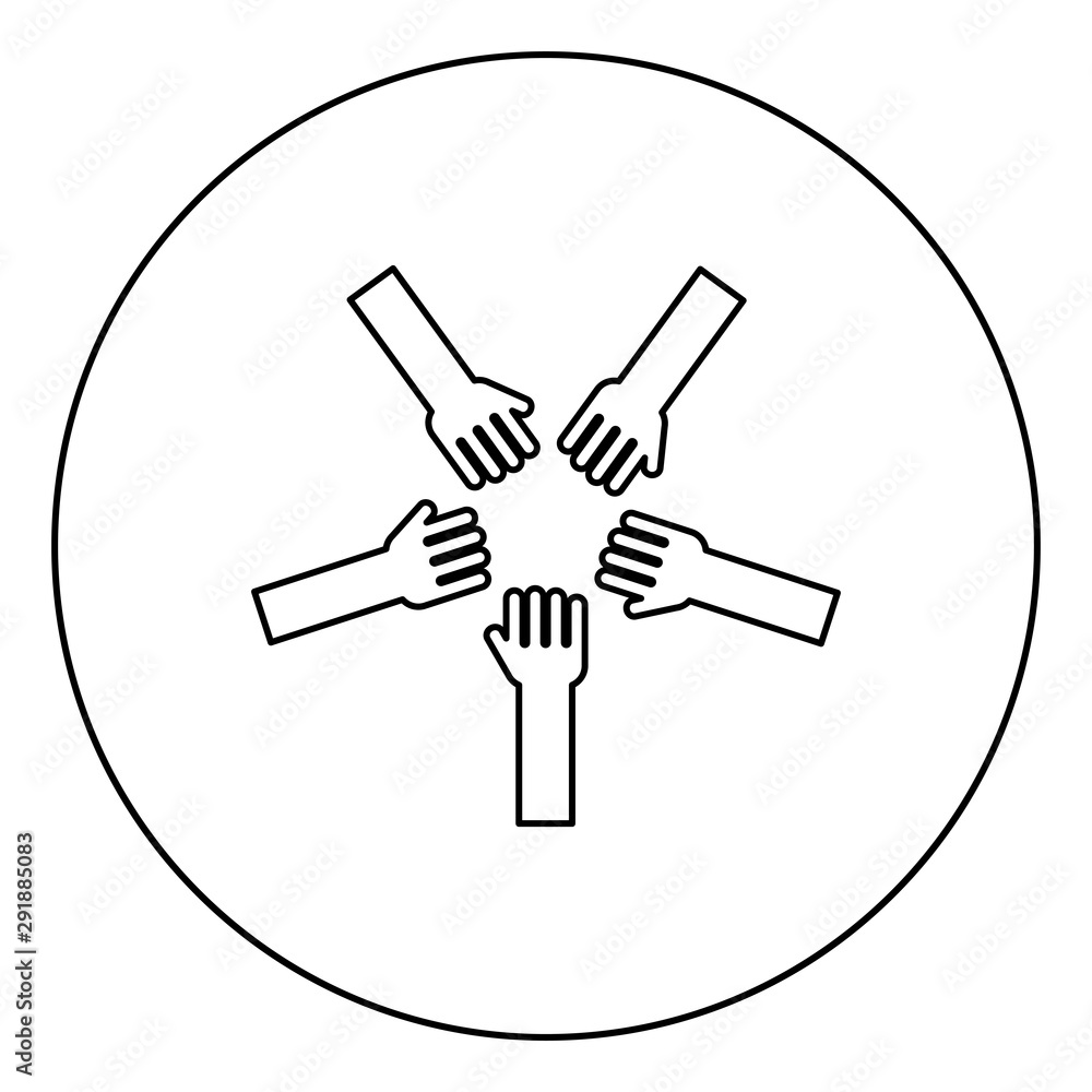 Round Black Number Five Icon