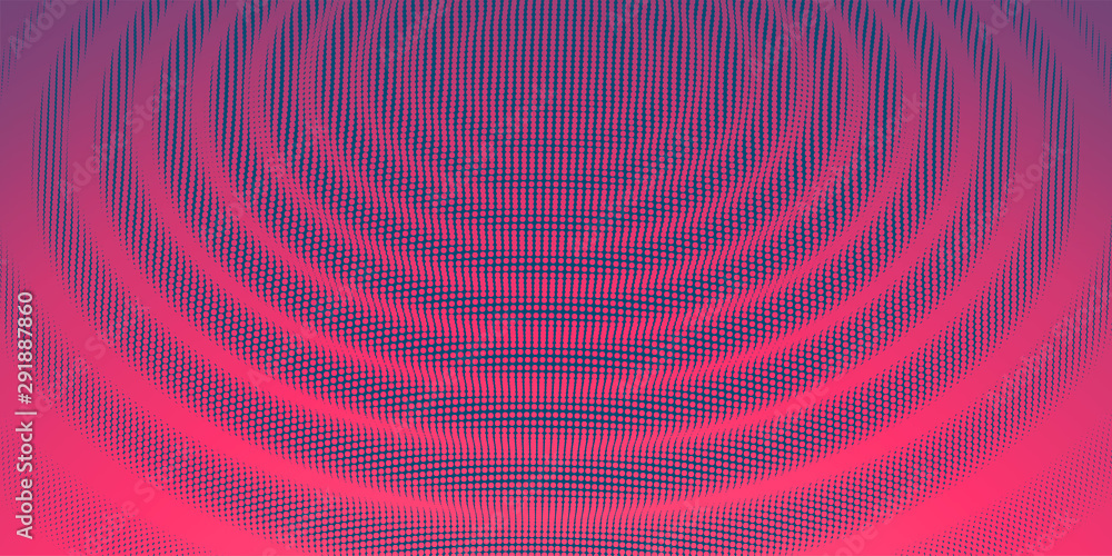 3D wavy background with ripple effect. Vector illustration with ...