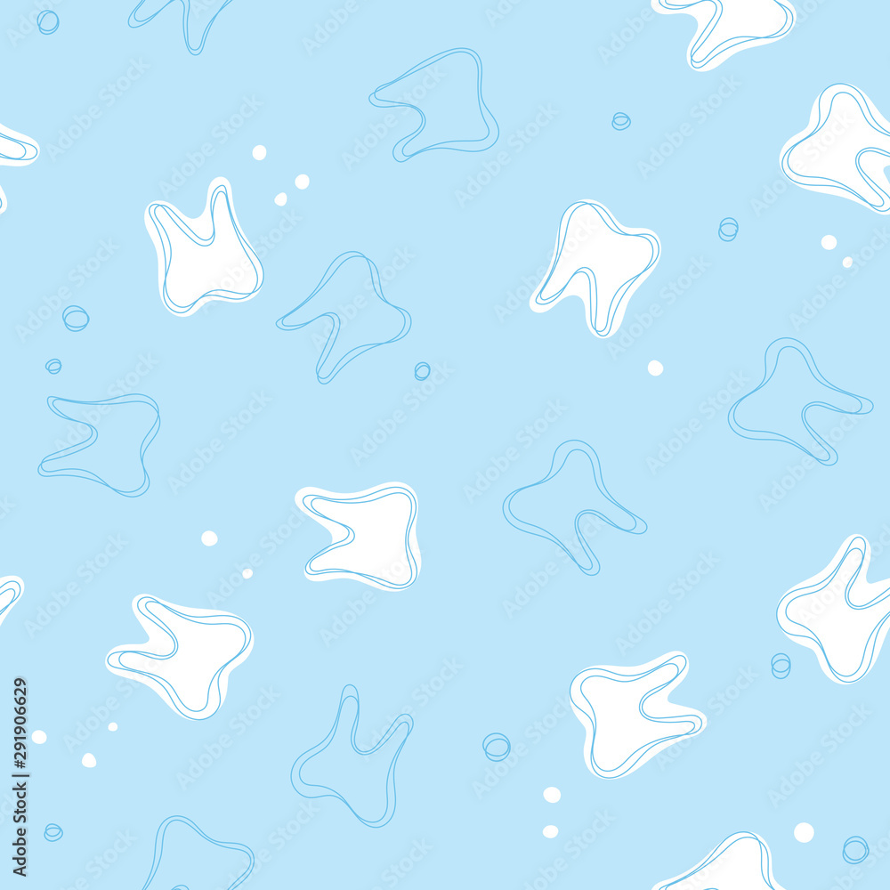 Seamless dental pattern. Cute teeth background with white for dental ...
