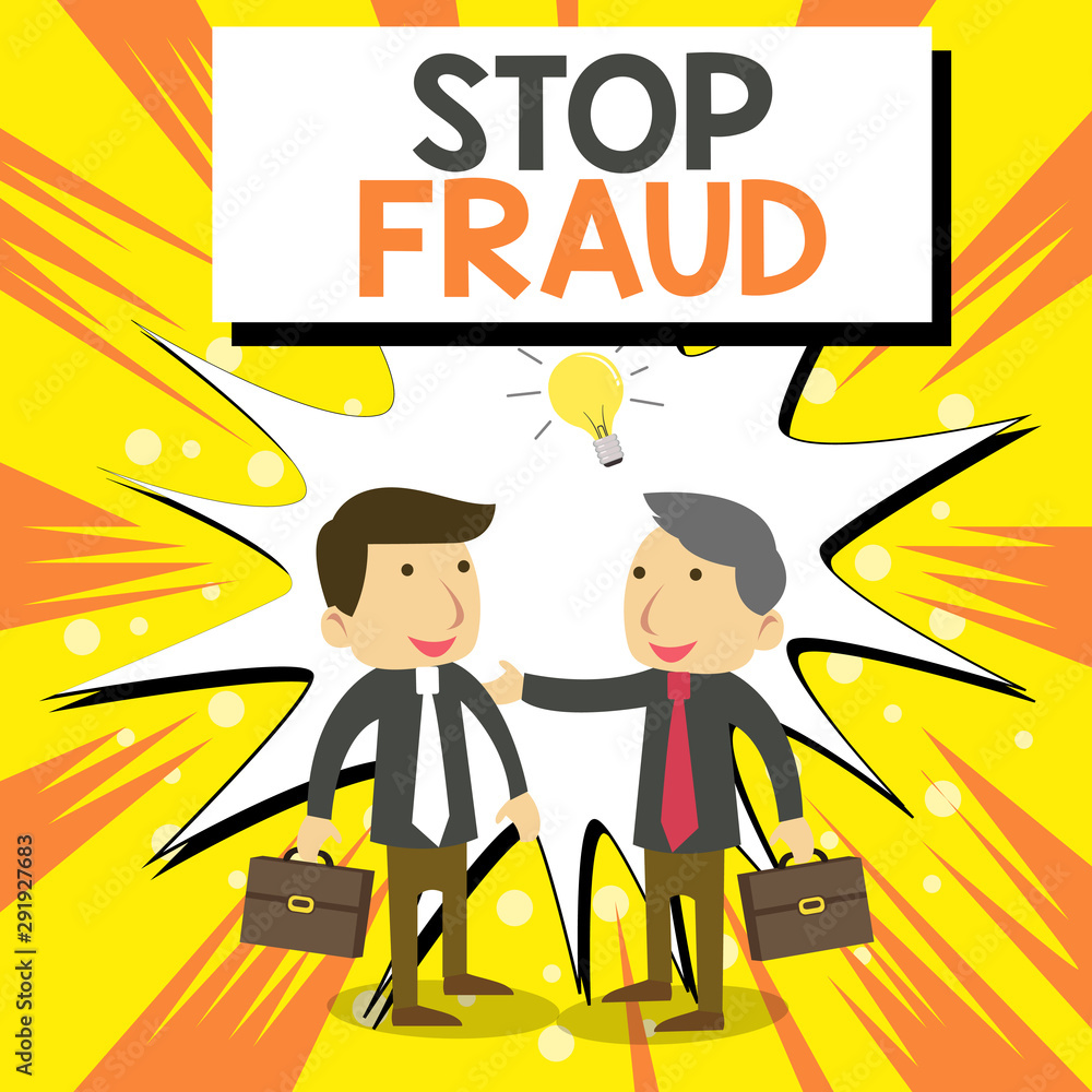 Conceptual hand writing showing Stop Fraud. Concept meaning campaign ...