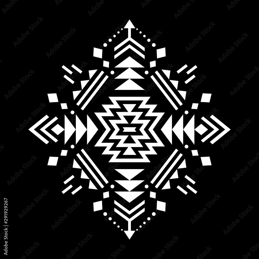 Aztec vector element, ethnic ornament. Tribal design, geometric symbol ...