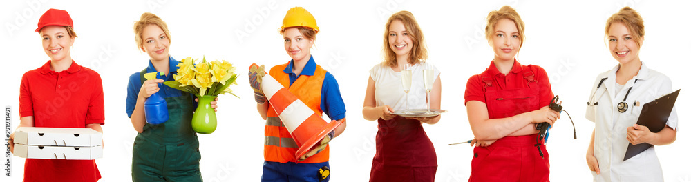 Woman in different professions as a side job Stock Photo | Adobe Stock