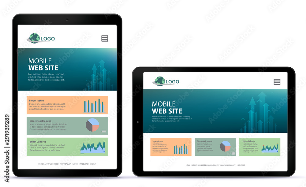 Responsive Website Design With Vertical and Horizontal Tablet Computer ...