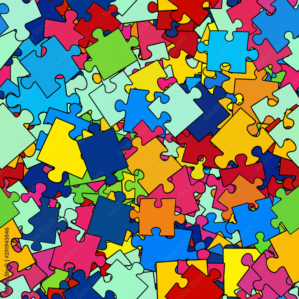Viele Puzzle Teile als nahtlose Hintergrund Textur Stock Illustration ...