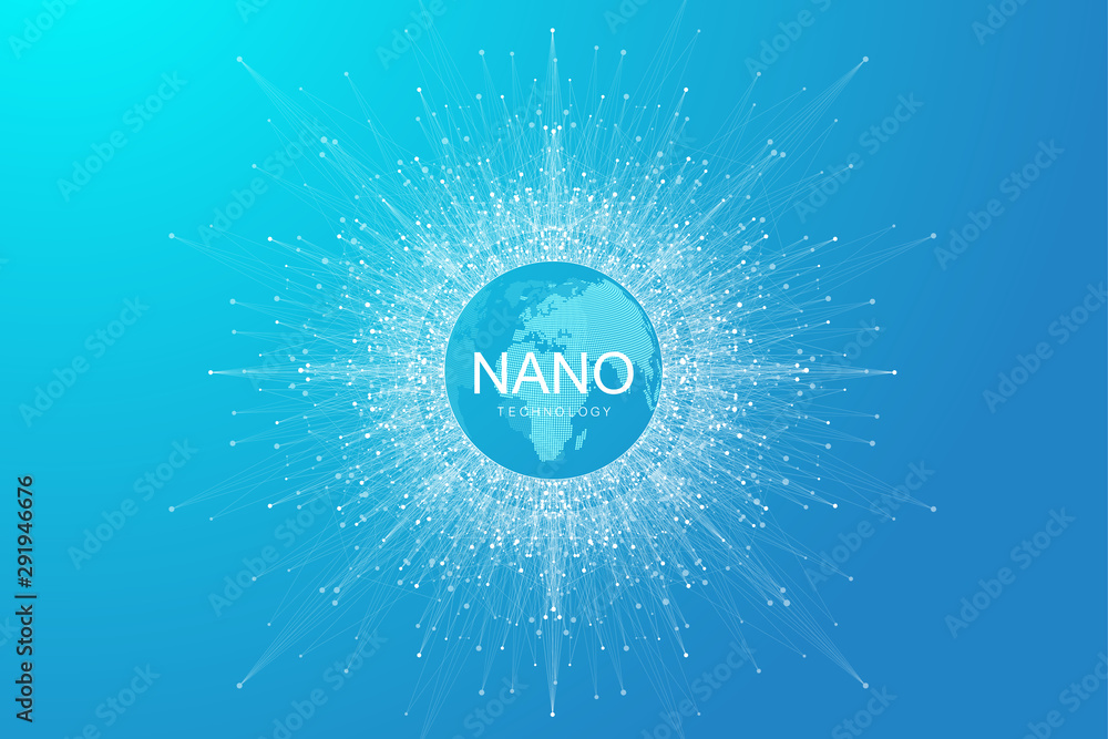 Nano technologies abstract background. Cyber technology concept ...