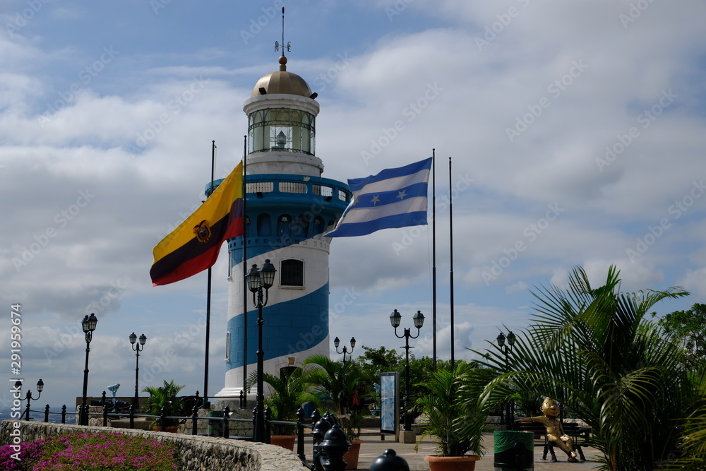 Ecuador Guayaquil Lighthouse of Santa Clara panoramic view Stock Photo ...