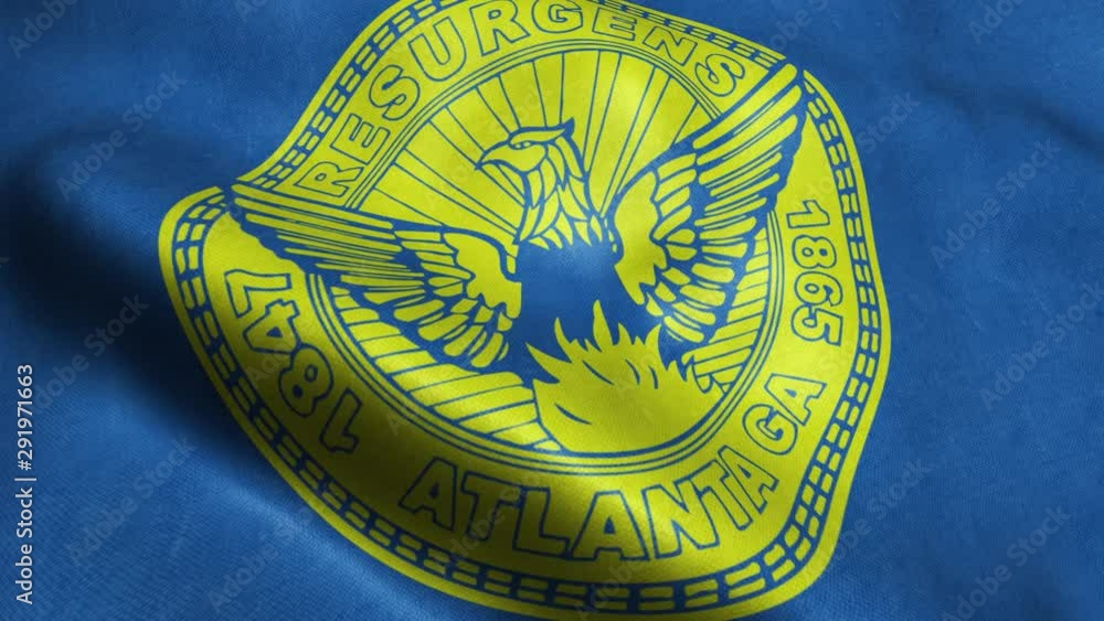 Flag of Atlanta USA City Seamless Looping Waving Animation vídeo do ...