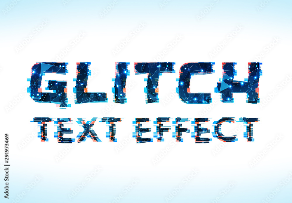 Glitch Text Effect Mockup Stock Template | Adobe Stock