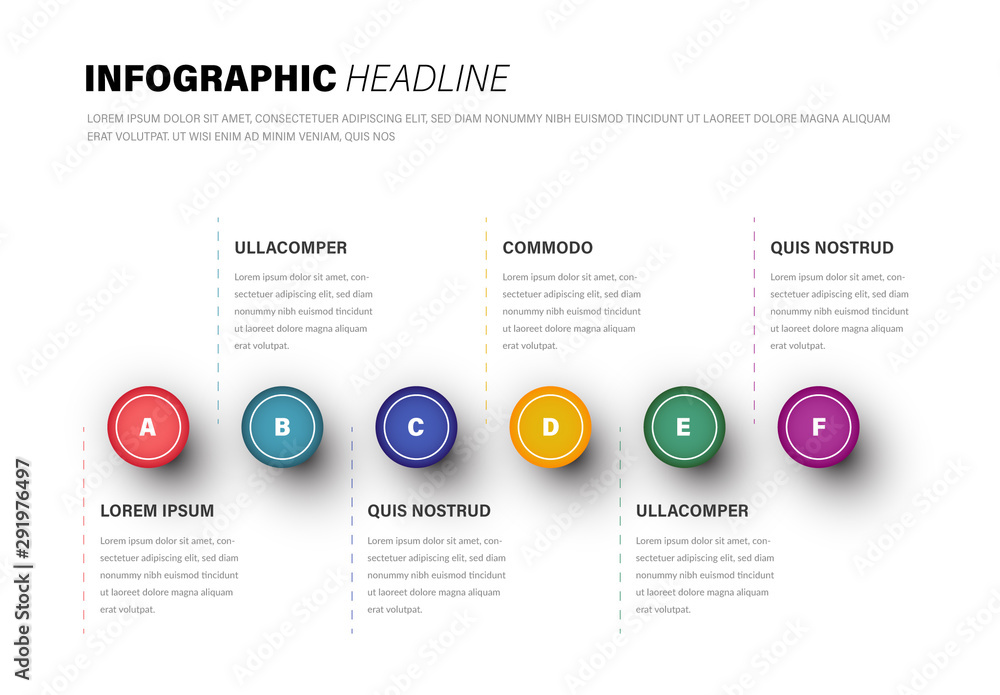 Info Chart with Colorful Circles Layout Stock Template | Adobe Stock