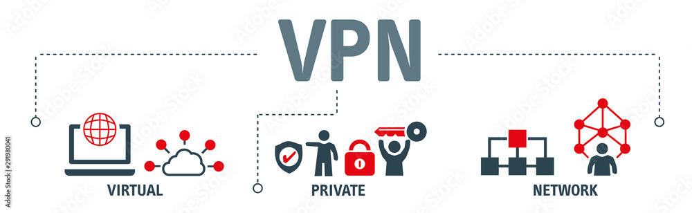 VPN - Banner virtual private network - vector illustration Stock Vector ...