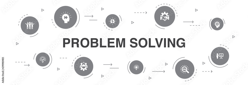 problem solving Infographic 10 steps template.analysis, idea ...