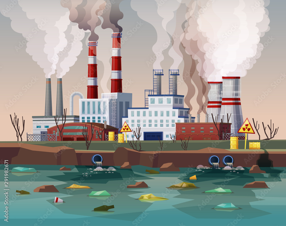 Factory Air Pollution Clipart