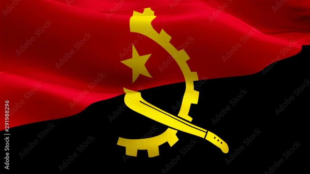 Angola flag Motion Loop video waving in wind. Realistic Angolan Flag ...