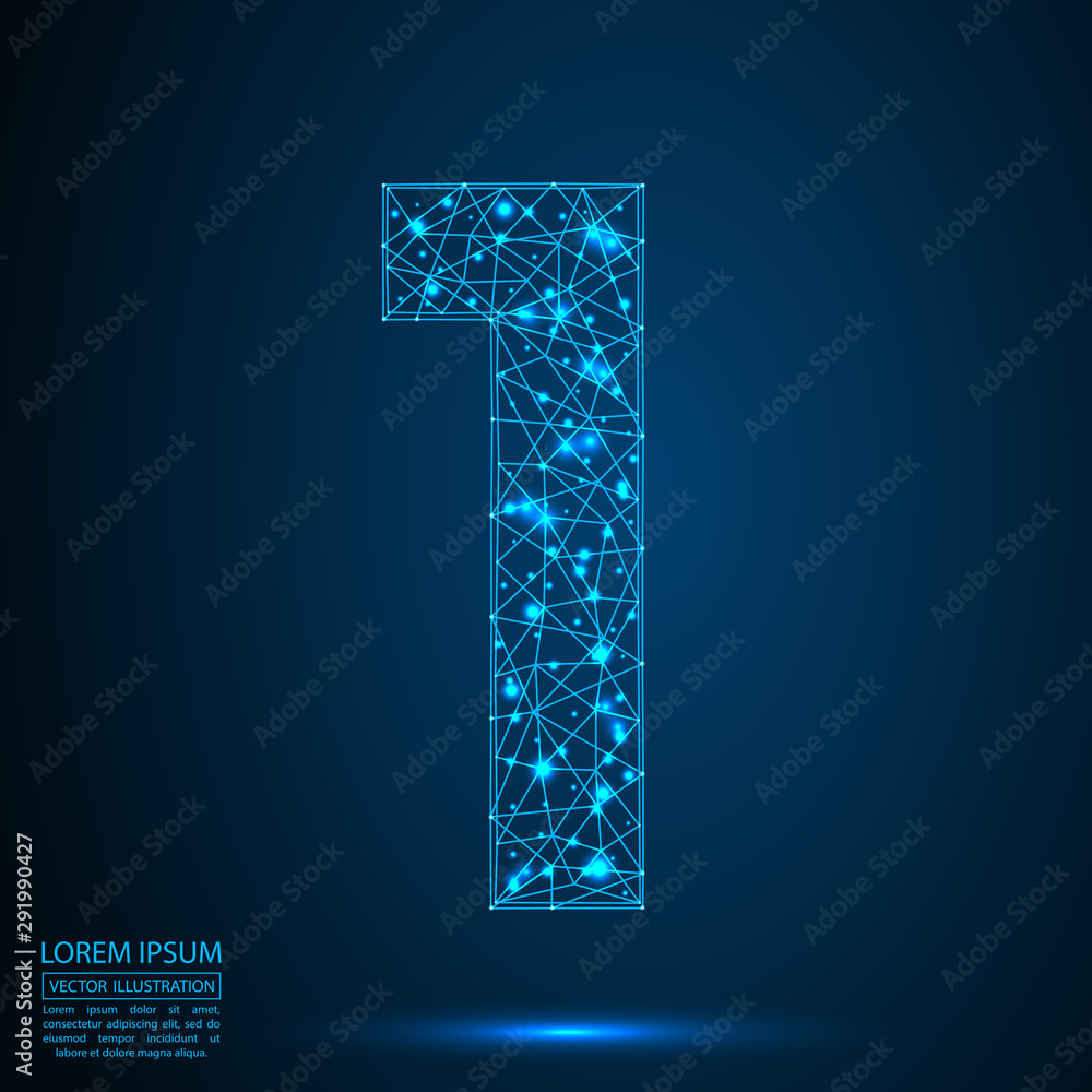 Abstract number one, figure 1, consisting of triangles, circles, spots ...