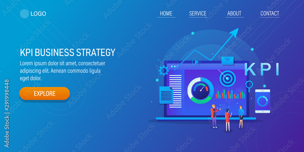 Business team developing marketing strategy, kpi data analysis ...