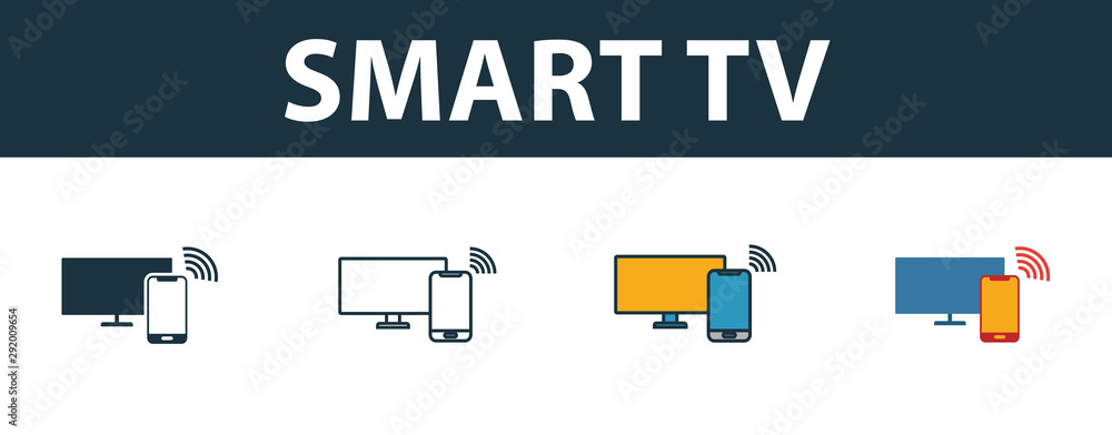 Smart Tv icon set. Premium symbol in different styles from smart ...