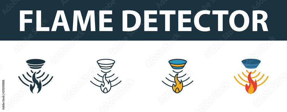 Flame Detector icon set. Premium symbol in different styles from ...